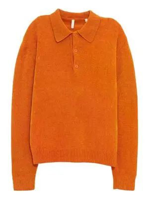 SUNFLOWER Chenile Half-button Polo Shirt - Orange