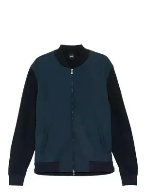 BOSS Zip Knitted Bomber Jacket - Blue