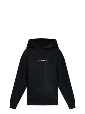JIL SANDER Cotton Drawstring Hoodie - Black
