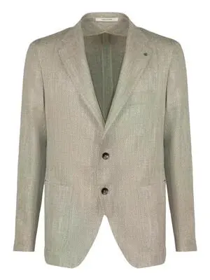 Tagliatore Herringbone Button Jacket - Neutrals