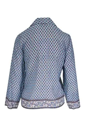 Veronica Beard Eva Printed Tie-neck Blouse - Blue