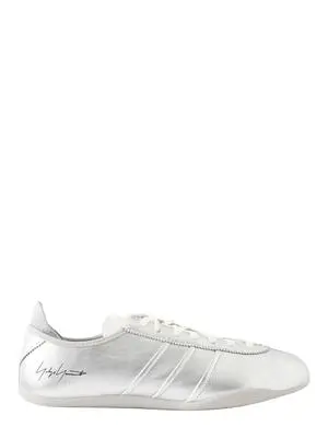 ADIDAS ORIGINALS Y-3 Tokyo Metallic Leather Sneakers - Silver