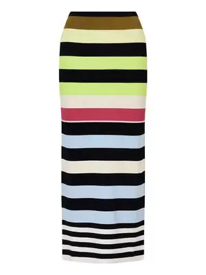 Christopher John Rogers Christopher John Rogers Striped Double-Knit Maxi Skirt Multi