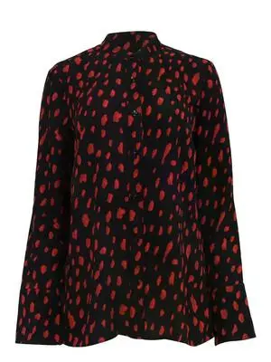 Proenza Schouler Printed Long Sleeve Blouse - Black