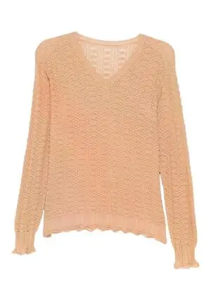 JNBY JNBY Crochet-Knit V-Neck Top