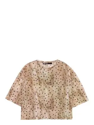 Bimba Y Lola Polka Dot T-shirt - Neutrals