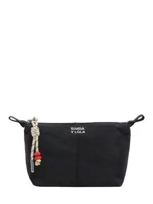 Bimba Y Lola Logo Plaque Makeup Bag - Grey