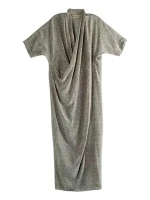 CORTANA Draped V-neck Dress - Grey