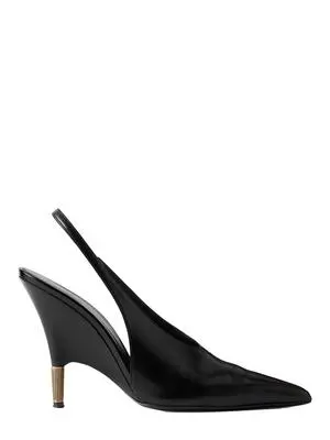 Khaite Bella Leather Slingback Pumps - Black