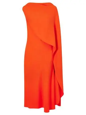 Balenciaga Asymmetrical Draped Midi Dress With Cape Effect - Red