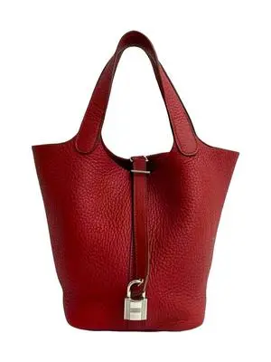 Hermès 2009 Clemence Picotin Lock 18 Handbag - Red