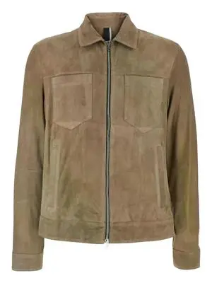 LOW BRAND Suede Shirt Jacket - Neutrals