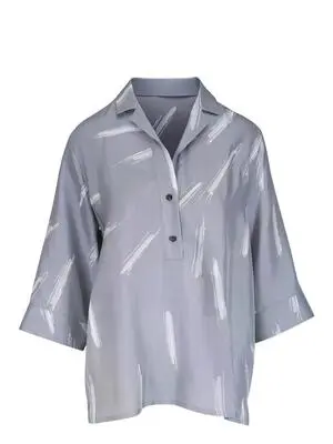 Kiton Polo-collar Blouse With Button Fastening - Grey