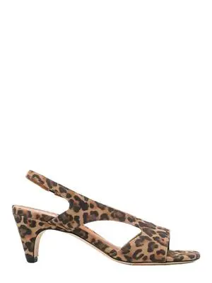 EVALUNA Animal-print Heeled Sandals - Brown