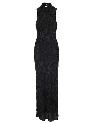 Veronica Beard High-neck Keyhole Maxi Dress - Black