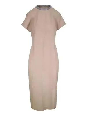Brunello Cucinelli Panelled Midi Dress - Neutrals