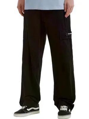 Izzue Cargo Trousers With Logo Tag - Black