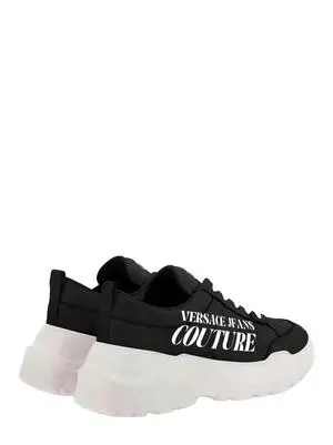 Versace Logo-lettering Chunky Sole Sneakers - Black