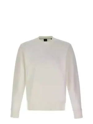 BOSS Logo Ribbed Crew-neck Sweatshirt - Neutrals