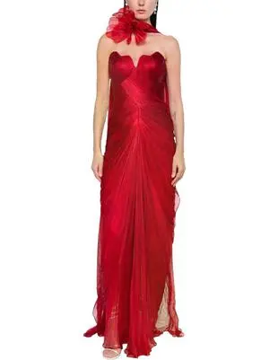 IRIS SERBAN Marisa Draped Maxi Dress - Red