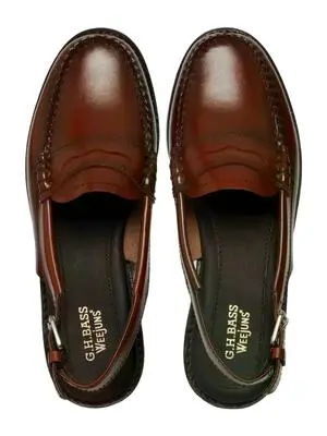 G.H.BASS Weejuns Slingback Penny Loafers - Brown