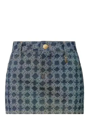 Amiri Graphic Denim Mini Skirt - Blue