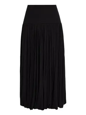 TOTÊME Toteme Gathered Crepe-Jersey Midi Skirt