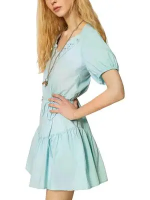 TWINSET Embroidered Midi Dress - Blue