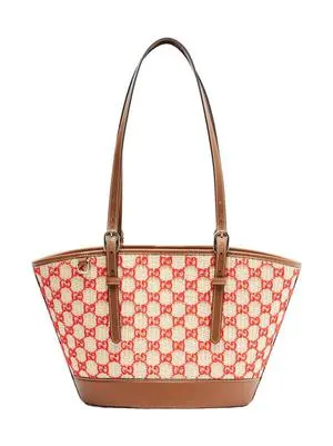 GUCCI Gucci GG Small Raffia-Effect Tote Bag