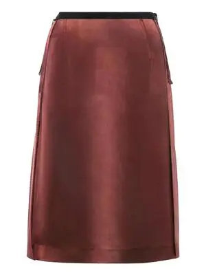 MAISON MARGIELA Maison Margiela Satin Midi Skirt With Sun-Faded Sheen Red