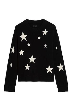 Zadig&Voltaire Markuz Star-print Cashmere Jumper - Black