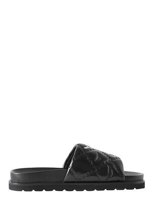 Zadig&Voltaire Teddy Patent-leather Slides - Black