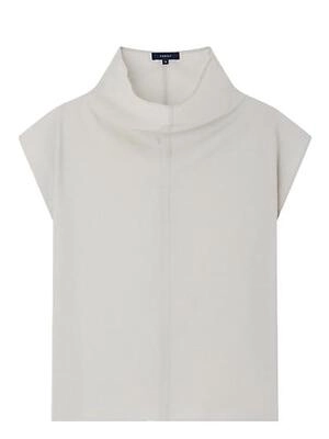 Soeur Izumi Asymmetric-hem Cotton Blouse - Gris Clair
