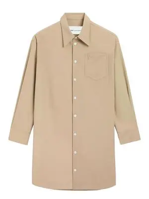 AMI Paris De Coeur Button Pocket Shirt Dress - Neutrals