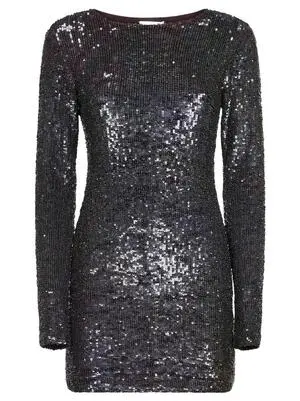 P.a.r.o.s.h Sequin Embellishment Mini Dress - Black