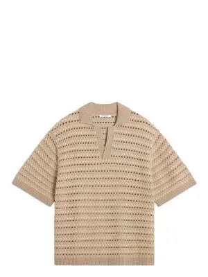 Maison Kitsuné Open-knit Polo Shirt - Neutrals
