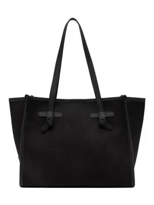 GIANNI CHIARINI Marcella Leather Trim Shopper Tote Black