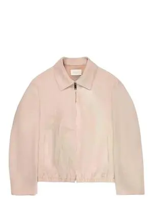 SLOWEAR Floral Embroidered Bomber Jacket - Pink