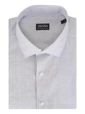 Zegna Checked-pattern Shirt - Grey
