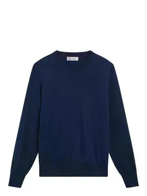Brunello Cucinelli Long-sleeved Crew Neck Sweater - Blue