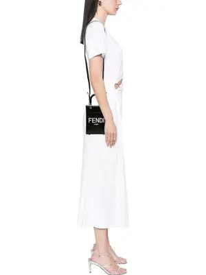 Fendi Mini Leather Sunshine Shopper Tote Satchel - Black