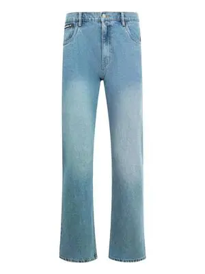 PLEASURES Rotten Skull-embroidered Straight Leg Jeans - Blue