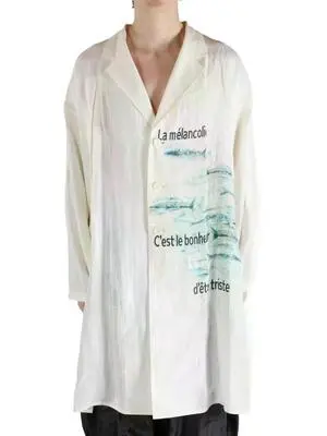 Yohji Yamamoto Printed Coat - Neutrals