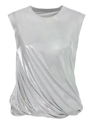 Norma Kamali Norma Kamali Silver Draped Vest Silver