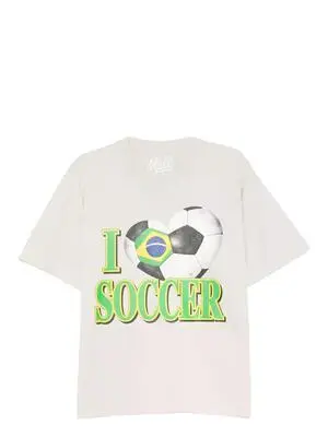 MELT Football-print T-shirt - Neutrals