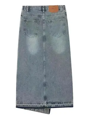 Izzue Split Cotton Skirt - Blue