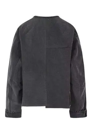 KURO Asymmetrical Frayed Jacket - Grey