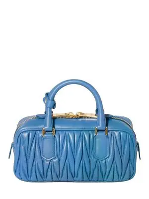 Miu Miu Miu Miu Arcadie Matelassé Nappa-Leather Bag Blue