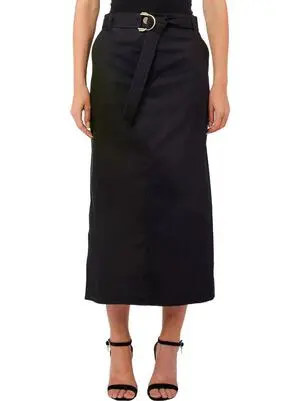 Liu Jo Belted A-line Midi Skirt - Black