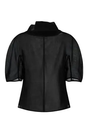 AMOMENTO Amomento Knot Detailing Sheer Top